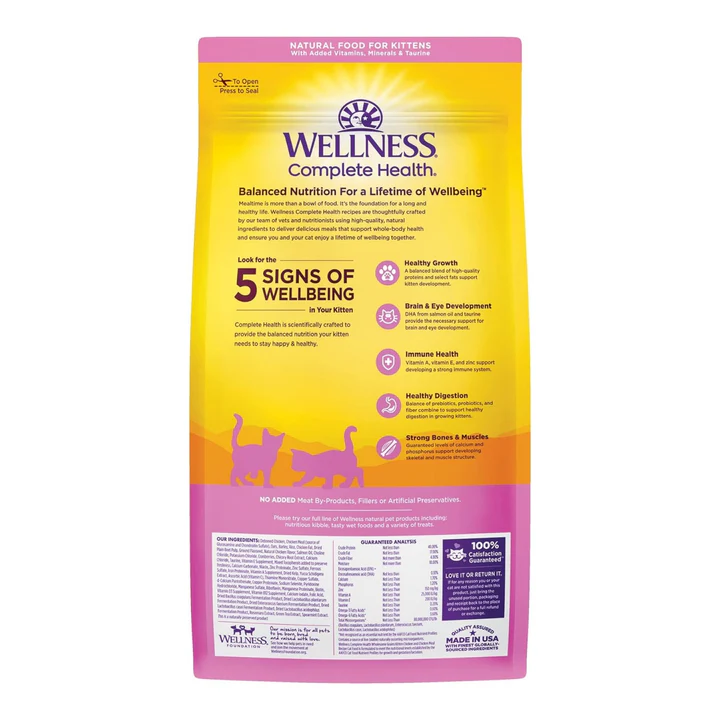 Wellness Complete Health Kitten Chicken & Rice 5Lb - SpoiledKitty